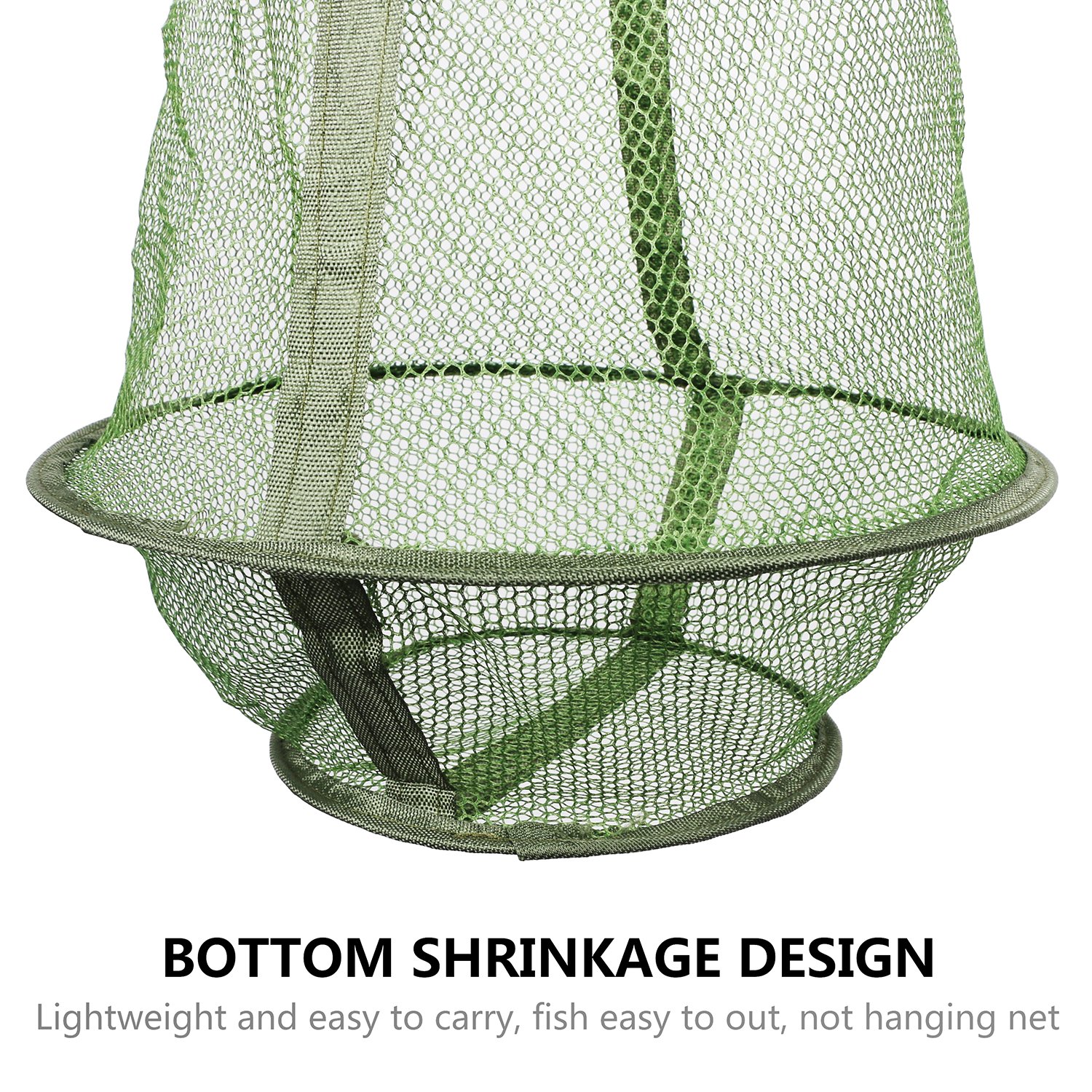 mouhike Collapsible Fish Basket Mesh Fish Trap Portable Fish Cage Foldable Fishing Keep Net for Keeping Fish Alive, Bait Storage Crayfish Crab Minnows Shrimps Lobsters