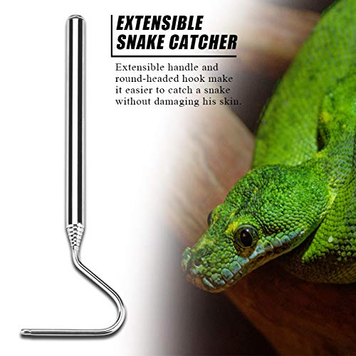 Labuduo Reptile Capture Hook, Extensible Reptile Catcher, Stainless Steel Tough and Durable Pet Shop Collecting Wild Snakes for Moving Small Snakes Reptile