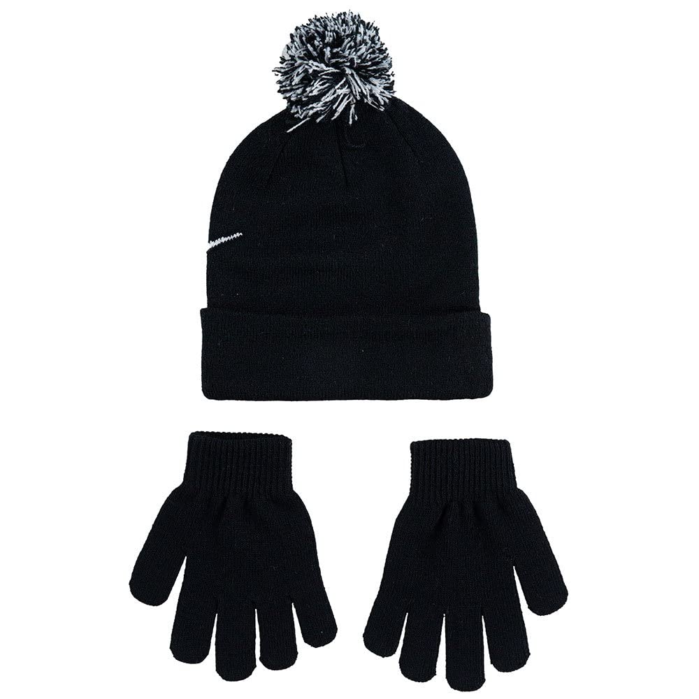 Nike Swoosh Pom Beanie Gloves Set (Little Kids/Big Kids)