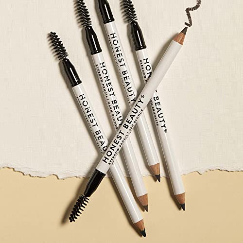 Honest Beauty Eyebrow Pencil, Soft Black with Jojoba Seed Oil | Buildable & Blendable | EWG Certified + Dermatologist & Ophthalmologist Tested & Cruelty Free | .039 oz.