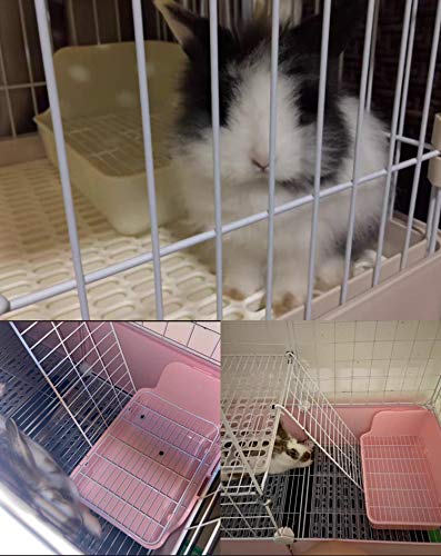 Rabbit Litter Box, Corner Litter Bedding Box, Pet Toilet for Small Animals, Rabbit, Guinea Pig, Chinchilla, Ferret, Galesaur, 11.02 Inches (Pink)