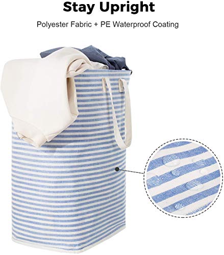 Lifewit 72L Freestanding Laundry Hamper Collapsible Large Clothes Basket with Easy Carry Extended Handles for Clothes Toys, Grey and Blue