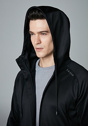 TSLA Men's Full Zip Up Hoodie Jacket, Long Sleeve Performance Training Hoodie, Lightweight Workout Running Track Jackets, Active Fullzip Jacket Grey, Small