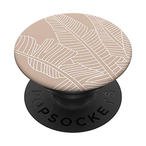 Banana Leaves Botanical Tropical Plant Boho Beige Neutral PopSockets PopGrip: Swappable Grip for Phones & Tablets
