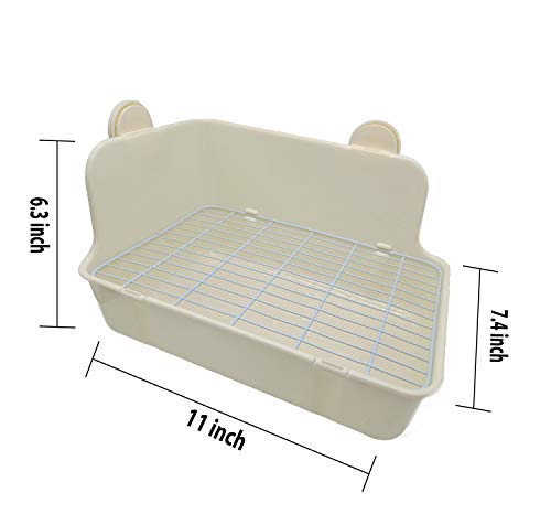 Rabbit Litter Box, Corner Litter Bedding Box, Pet Toilet for Small Animals, Rabbit, Guinea Pig, Chinchilla, Ferret, Galesaur, 11.02 Inches (Pink)