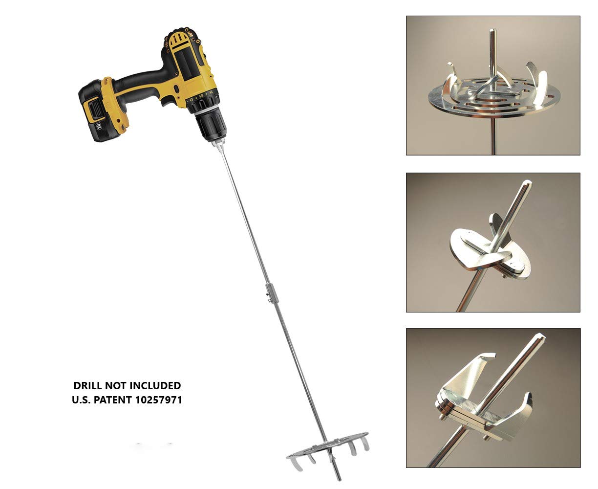 Drill Till, 3 in 1, Smartest Gardening Tools for Weeding, Tilling and Bulb Planting| Includes Hole Digger for Plants, Weeding Tool, 2 Rods & Tiller for Gardening| Use with Cordless Drill/Screwdriver
