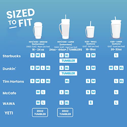 GoCuff Hot And Iced Coffee Cup Reusable Sleeves Neoprene Insulator with Handle for Cold And Hot Beverage Coozies For Soda, Latte, Tea Coffee Cups β Tired As Mother 2.0 (Medium)