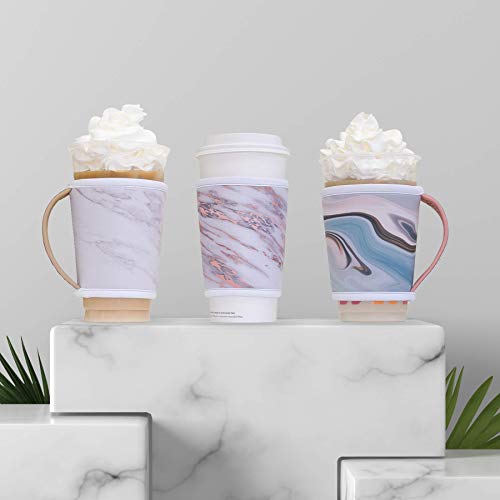 GoCuff Hot And Iced Coffee Cup Reusable Sleeves Neoprene Insulator with Handle for Cold And Hot Beverage Coozies For Soda, Latte, Tea Coffee Cups β Tired As Mother 2.0 (Medium)