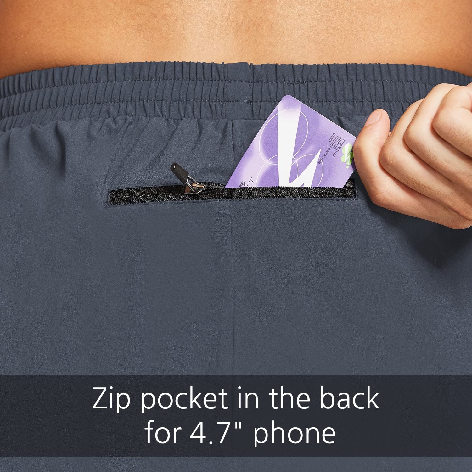 BALEAF Men's 5" Running Athletic Shorts Zipper Pocket for Workout Gym Sports Gray Size M