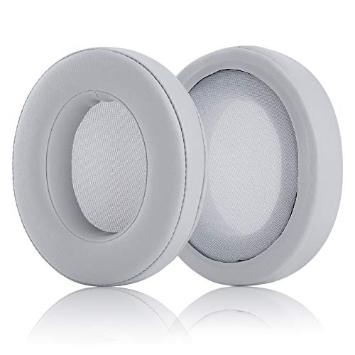 Jecobb Replacement Ear Pads Cushion Cover with Protein Leather & Memory Foam for Razer Nari, Ultimate, Essential, Kraken Kitty, Kraken Tournament Edition Headset ONLY β Oval (Grey)