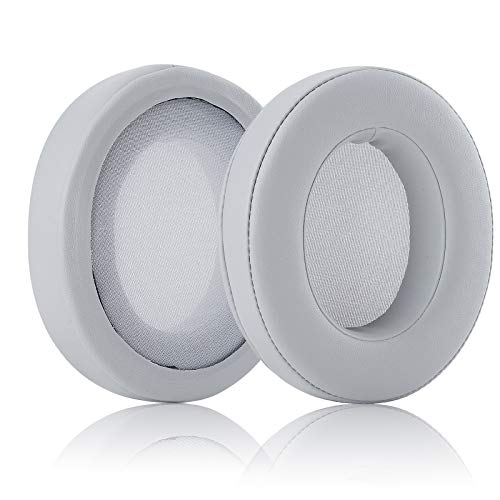 Jecobb Replacement Ear Pads Cushion Cover with Protein Leather & Memory Foam for Razer Nari, Ultimate, Essential, Kraken Kitty, Kraken Tournament Edition Headset ONLY β Oval (Grey)
