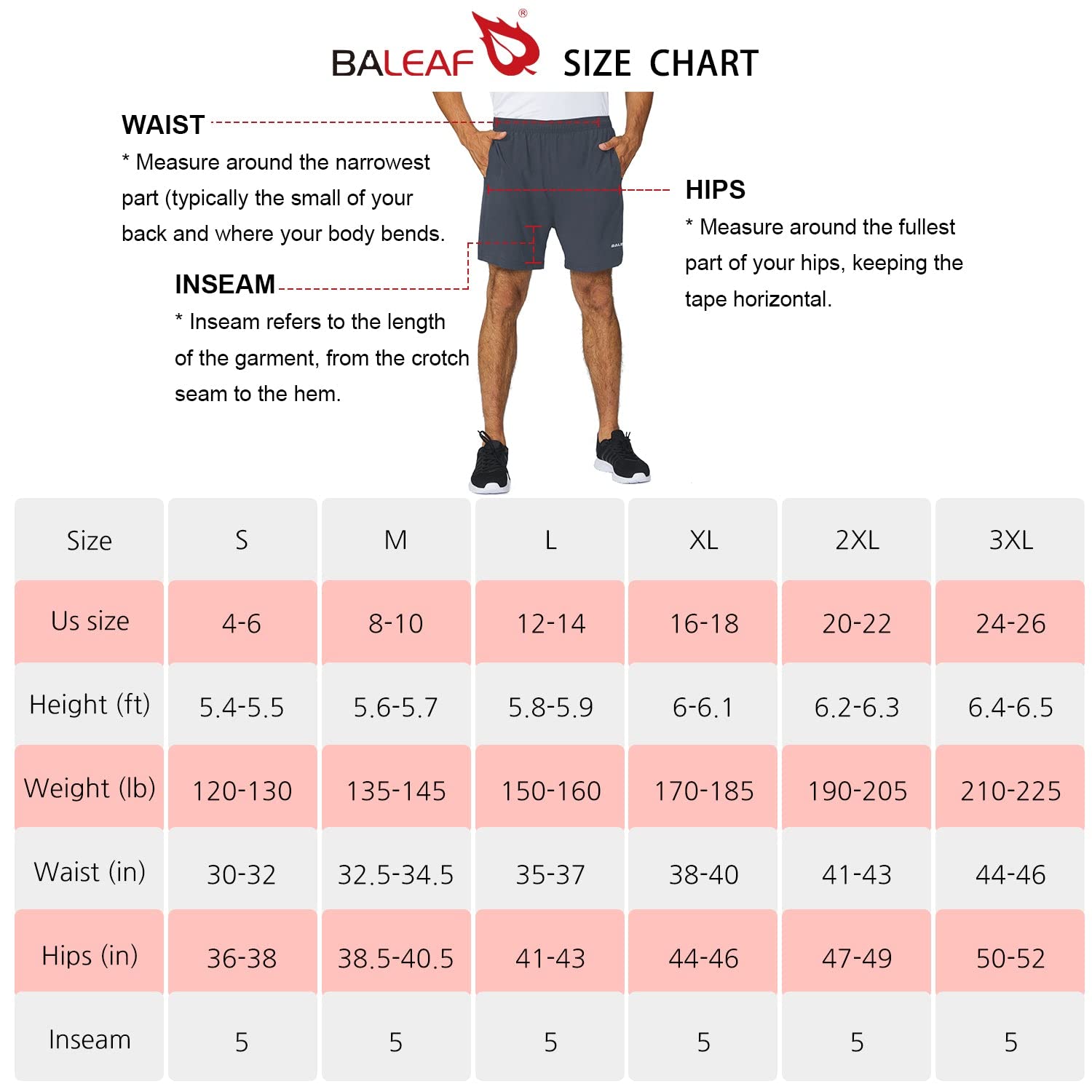 BALEAF Men's 5" Running Athletic Shorts Zipper Pocket for Workout Gym Sports Gray Size M