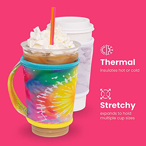 GoCuff Hot And Iced Coffee Cup Reusable Sleeves Neoprene Insulator with Handle for Cold And Hot Beverage Coozies For Soda, Latte, Tea Coffee Cups β Tired As Mother 2.0 (Medium)