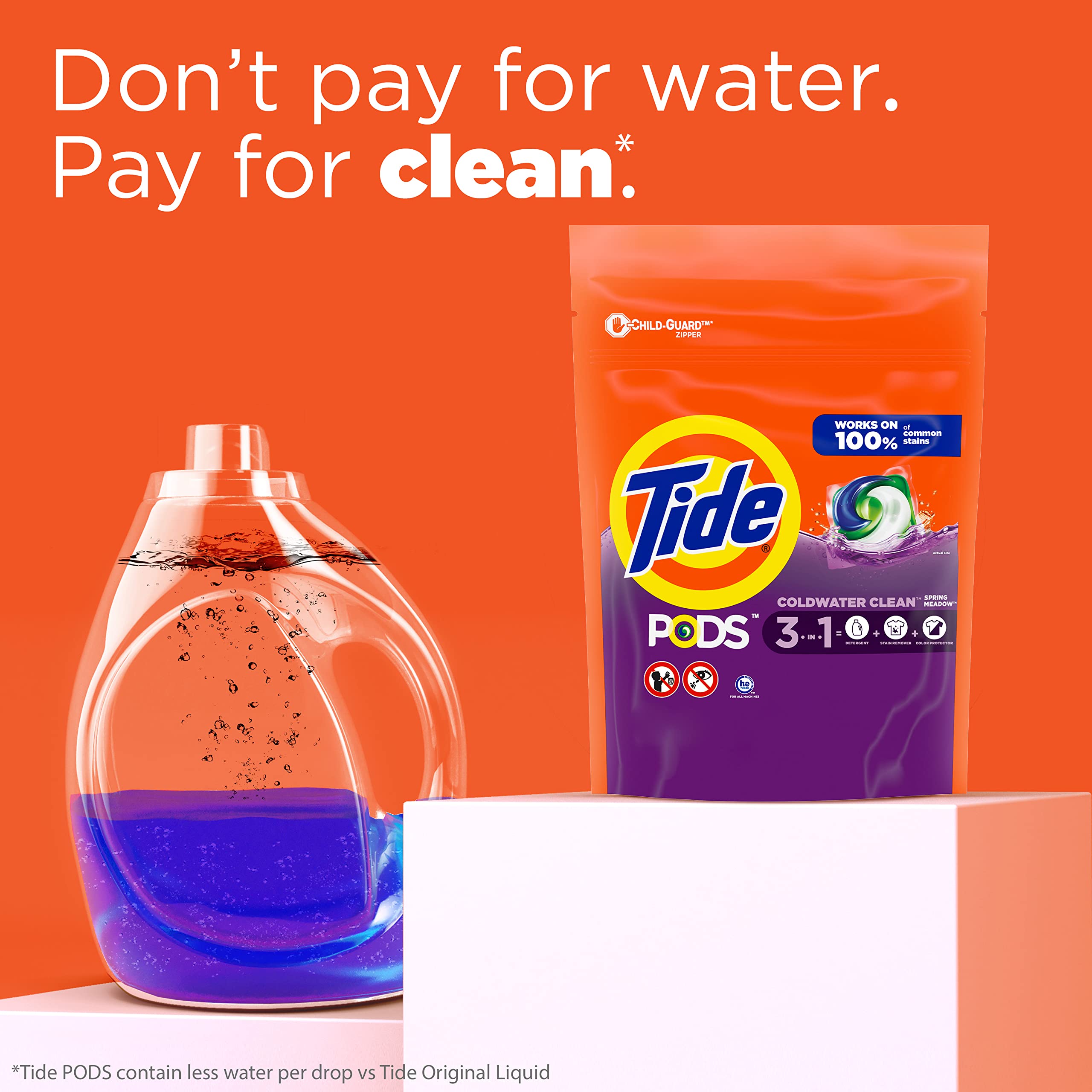 Tide PODS Liquid Laundry Detergent Pacs, Spring Meadow Scent, 20 count