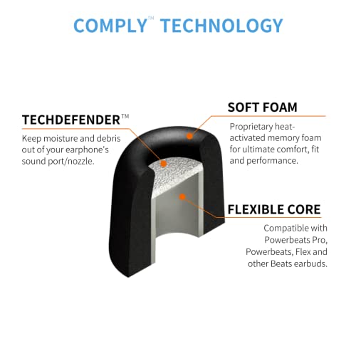 Comply TrueGrip Pro TW-400-C Earbud Tips for JLAB, Bowers & Wilkins PI7, PI5, Technics EAH-AZ70, Tune 125TWS, and More Earphones (Assorted, 3 Pairs)
