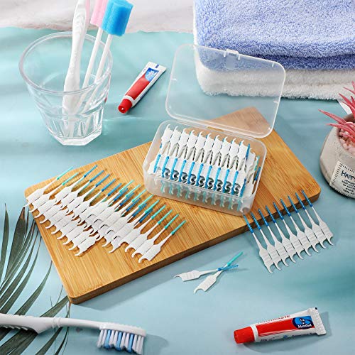 Patelai 200 Pieces Dual-Use Interdental Brushes Soft Silicone Dental Picks Toothpicks Between Teeth Brush, Tooth Flossing Brush for Cleaning Orthodontic Wire Toothbrush Clean Tool