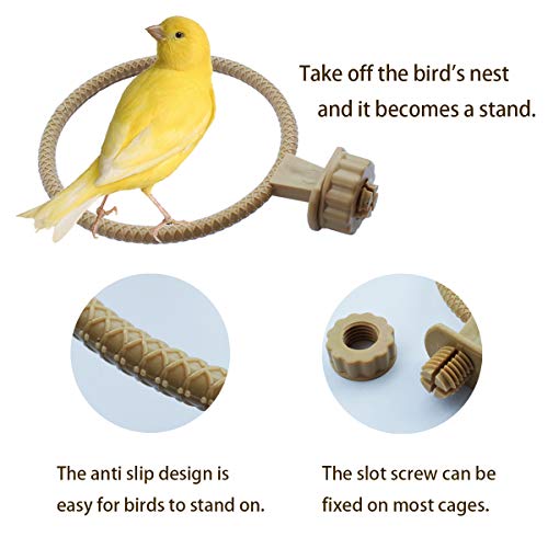 FOIBURELY 2 Sets Bird Nest Canary Finch Parrot Nest with Felt(4.5 inches)