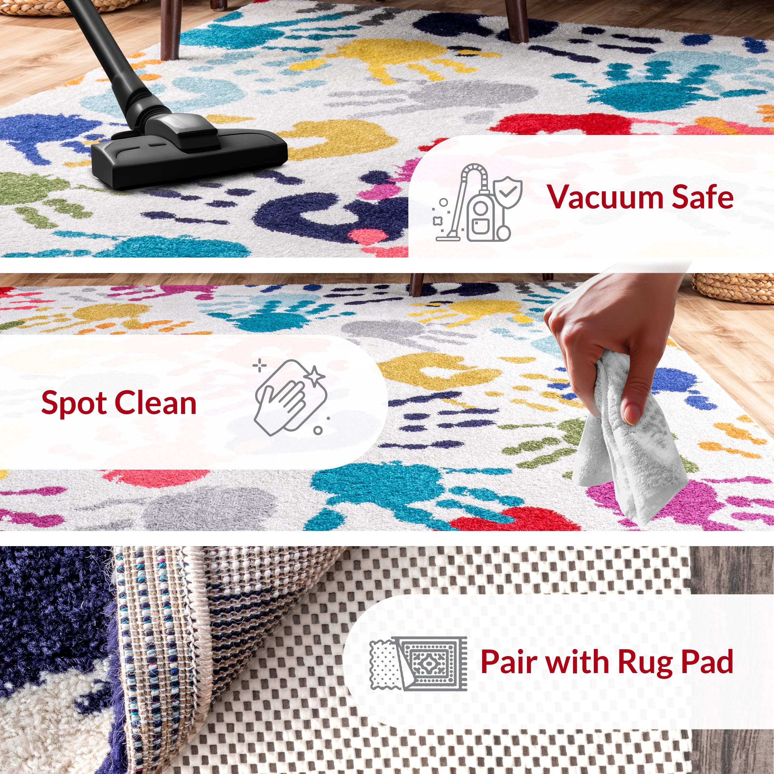 nuLOOM Pinkie Handprint Kids Area Rug, 3x5, Multi