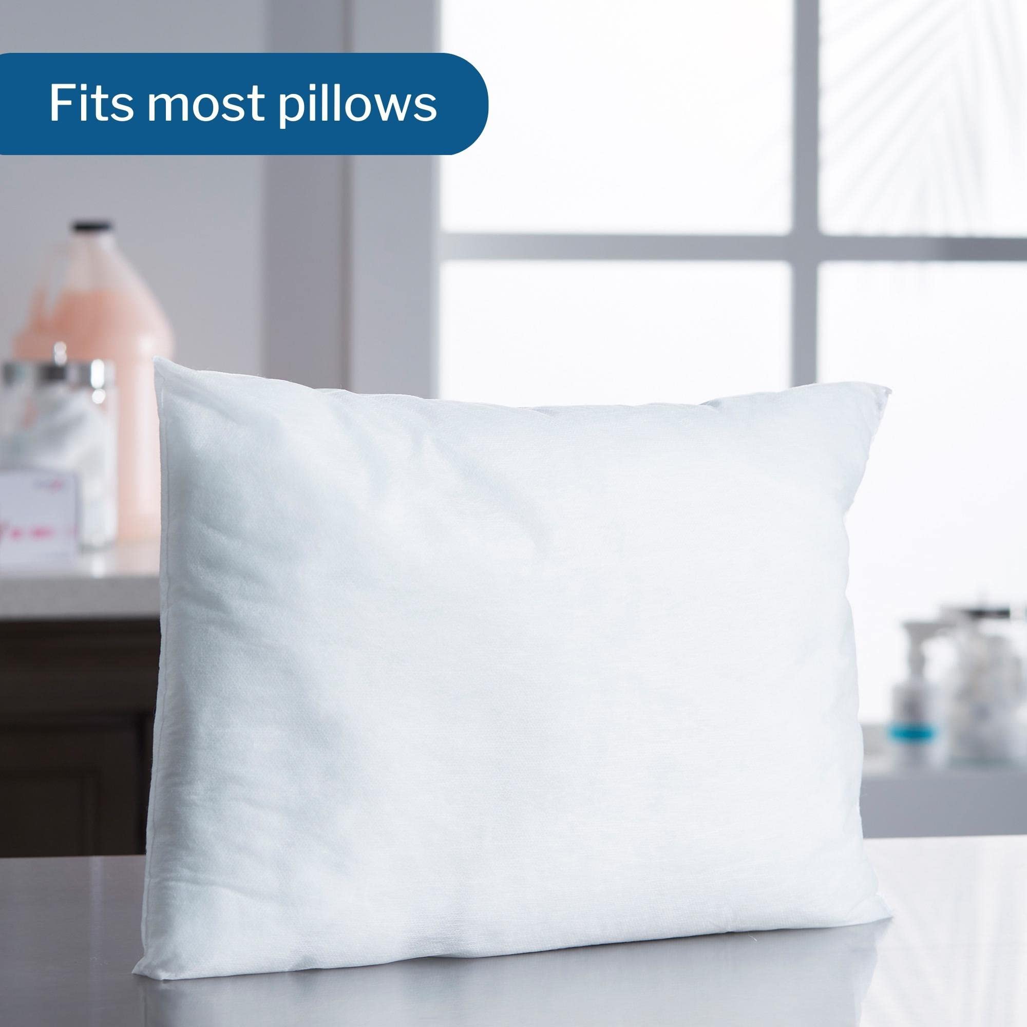 McKesson Disposable Pillow Case Covers [100 Count] Bulk Pillowcase, Single-Use for Medical Hospital Travel, Standard Size, Blue, 21 in x 30 in