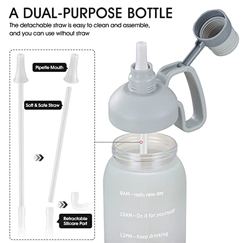 podocarpus Motivational Water Bottle 64 OZ Water Bottle 2 Liter Water Bottle with Time Marker Large Water Bottle Big Water Bottle 1/2 Gallon Water Bottle Half Gallon Water Bottle with Straw