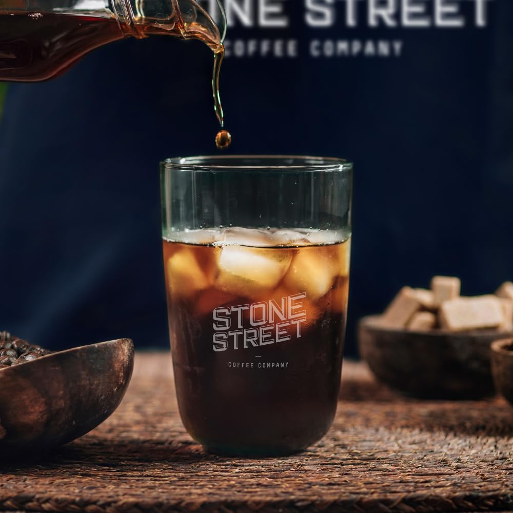 Stone Street Cold Brew Coffee, Strong & Smooth Blend, Low Acid, 100% Arabica, Gourmet Coffee, Whole Bean, Dark Roast, Colombian Single Origin, 2 LB
