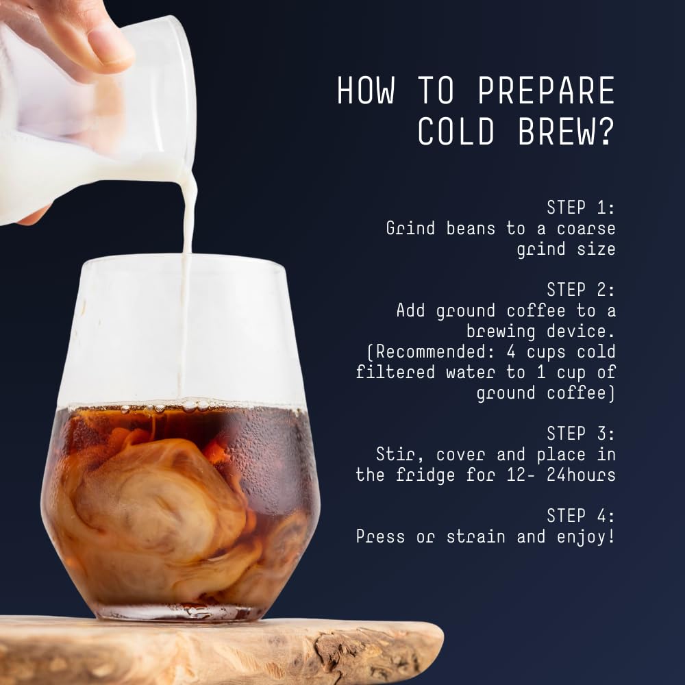 Stone Street Cold Brew Coffee, Strong & Smooth Blend, Low Acid, 100% Arabica, Gourmet Coffee, Whole Bean, Dark Roast, Colombian Single Origin, 2 LB