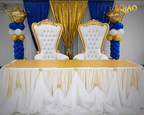 LQIAO 4FTx10FT-125CMx300CM Royal Blue Sequin Backdrops,Party Wedding Photo Booth Backdrop Decoration,Sequin Curtains,Drape,Sequin Panels