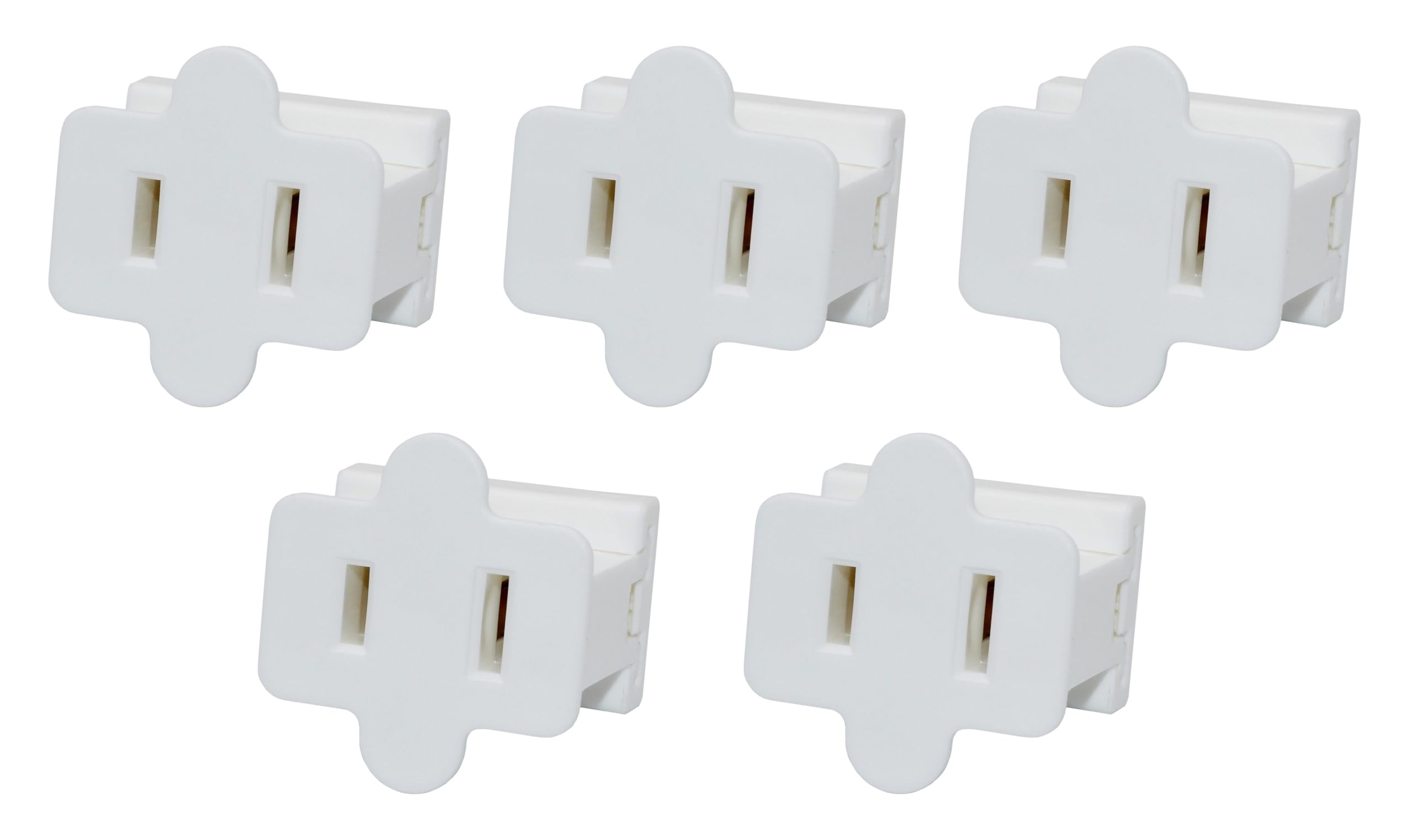 Creative Hobbies® White SPT-1 Female Slip On Plug, Zip Plug, Vampire Plug, Gilbert Plug, Slide Together Plug Add On Outlet | Pack of 5