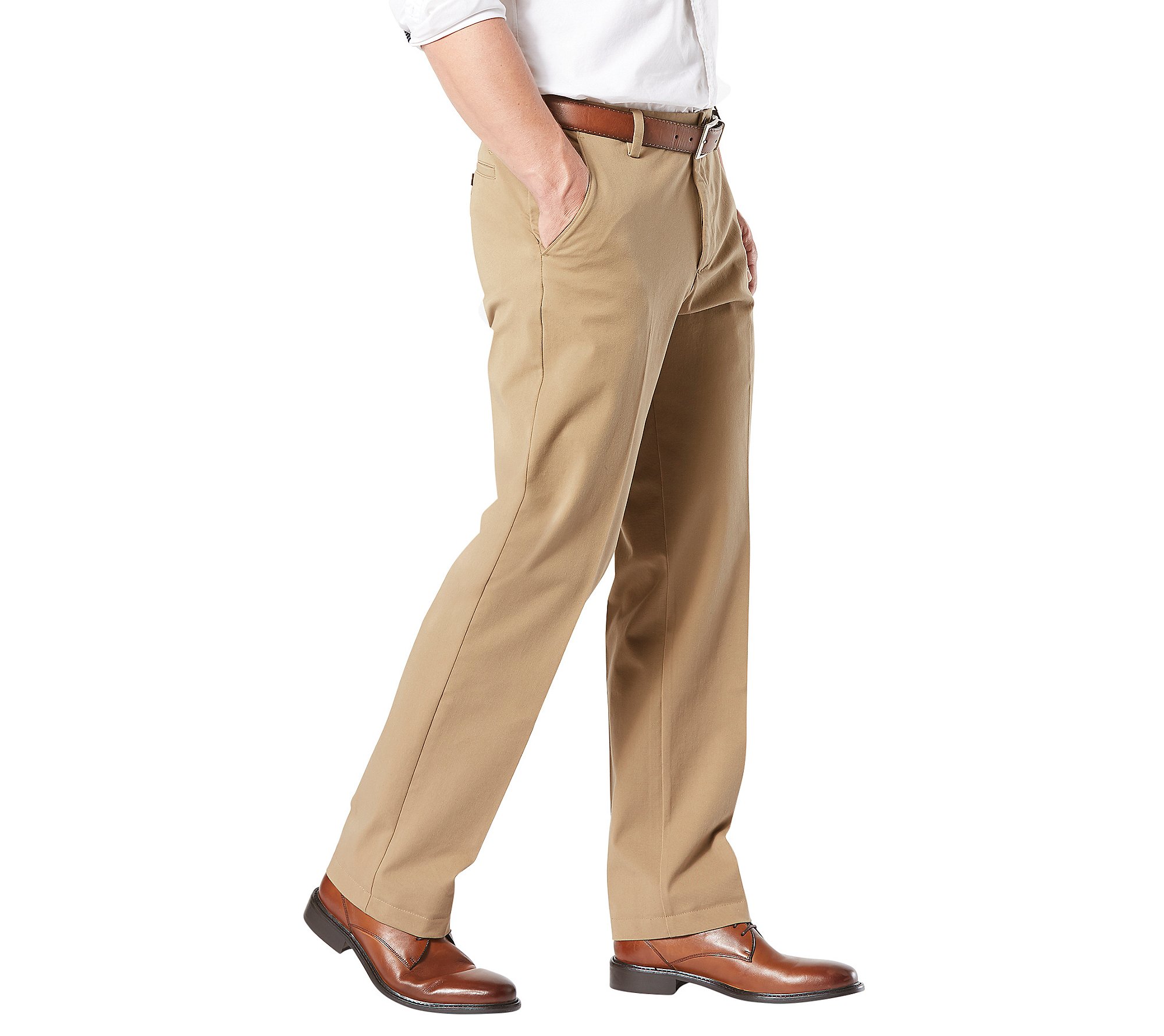 Dockers Men's Classic Fit Workday Smart 360 Flex Pants (Standard and Big & Tall), New British Khaki, 38W x 32L