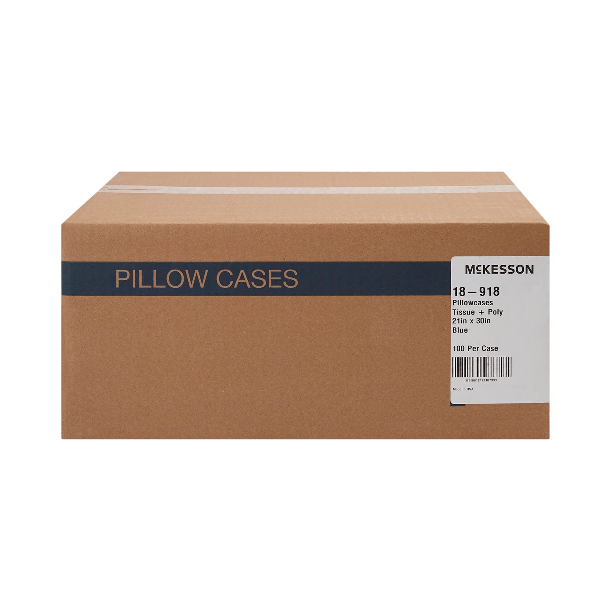 McKesson Disposable Pillow Case Covers [100 Count] Bulk Pillowcase, Single-Use for Medical Hospital Travel, Standard Size, Blue, 21 in x 30 in