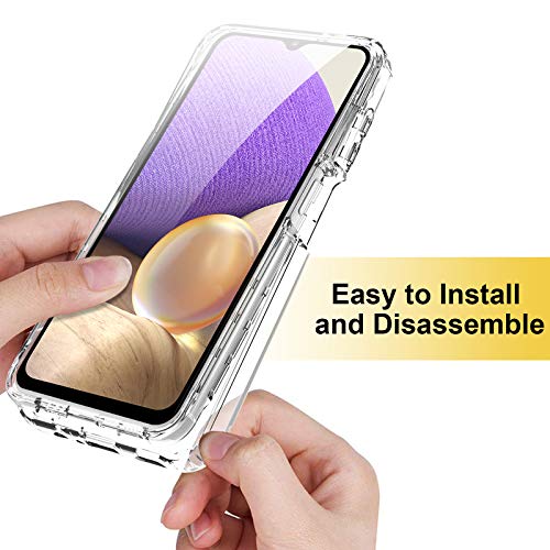 JXVM for Samsung Galaxy A32 5G Case with Built-in Screen Protector, Full Body Shockproof Phone Case Clear Protective Cover Case for Samsung Galaxy A32 5G