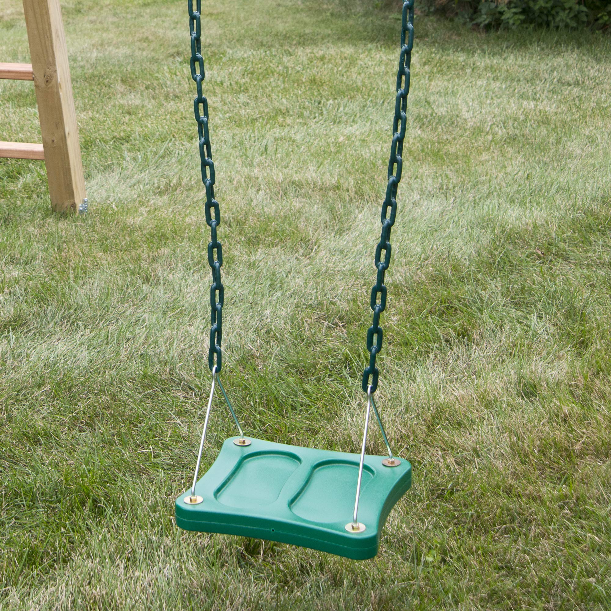 Swing-N-Slide NE 5041 Stand-Up Swing with 14" x 14" Swing Base and Coated Chains for Swing Set and Playset, Green