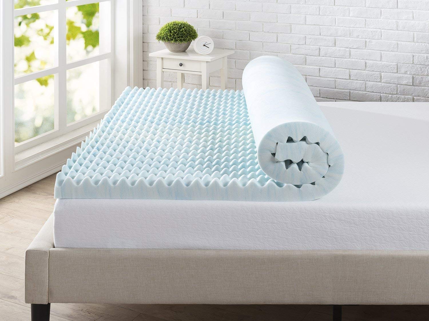 ZINUS 3 Inch Swirl Gel Cooling Memory Foam Mattress Topper, Cooling Airflow Design, CertiPUR-US Certified, Full