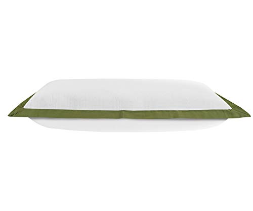 LR Home Flora Empire Bordered Lumbar Throw Pillow, 14" x 36", White/Calla Green/Moss Green