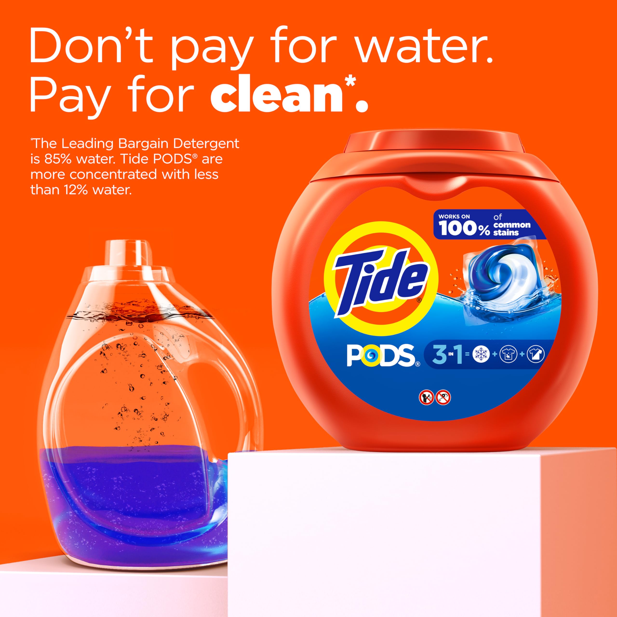 Tide PODS Liquid Laundry Detergent Soap Pacs, Original Scent, HE Compatible, 42 Count, Powerful 3-in-1 Clean in one Step, Tide PODS Laundry Detergent