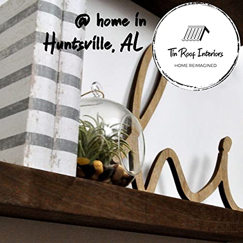 TIN ROOF DESIGNS Floating Shelf Set (Set of 3, 24" x 6" Shelves, Walnut), Rustic Farmhouse Shelving, Thick Hardwood Shelves