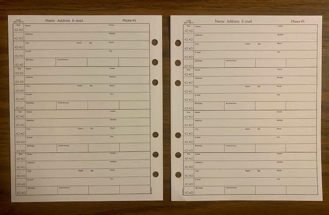 SELPONT 7 Inch Address Book Refill 14 Sheets (28 Pages) fits Many Older Hallmark Books