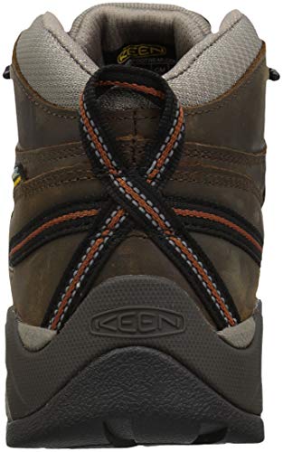 KEEN Utility Men's Detroit XT Mid Height Soft Toe Waterproof Work Boots, Black Olive/Leather Brown, 13 Wide
