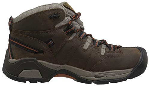 KEEN Utility Men's Detroit XT Mid Height Soft Toe Waterproof Work Boots, Black Olive/Leather Brown, 13 Wide