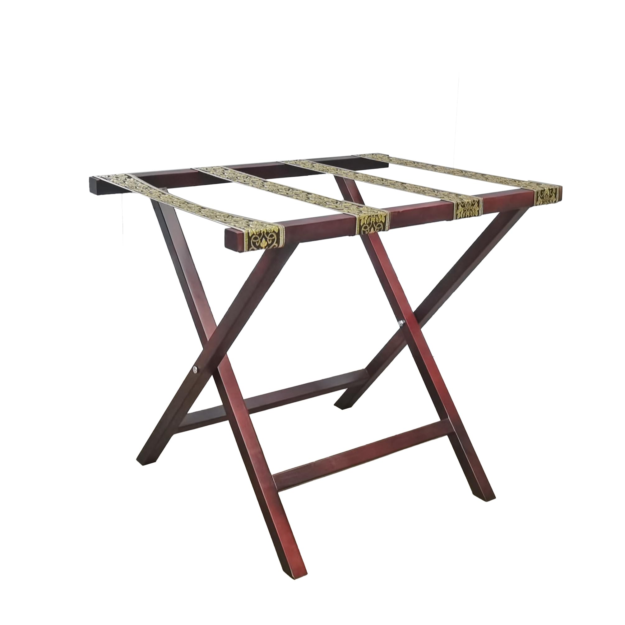 FixtureDisplays® 23.7 X 17.3 X 20" Luggage Rack with Straight-Leg Design and Durable Tapestry Webbing 104368-NF