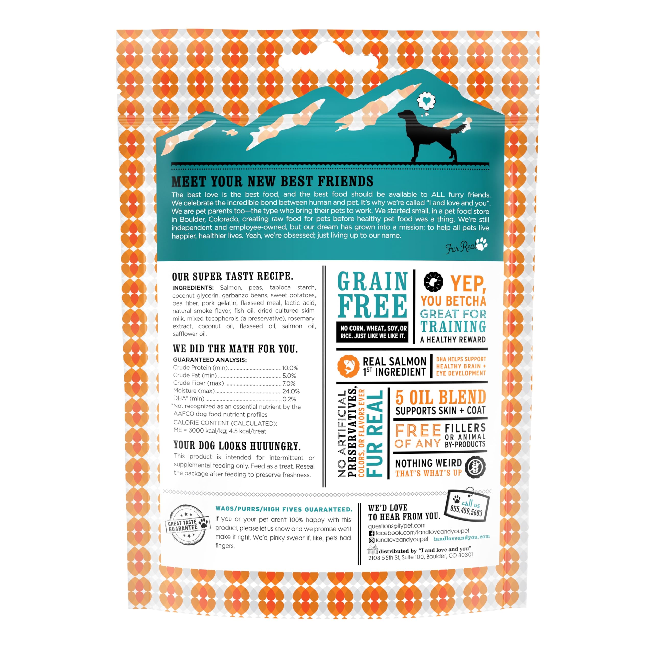 I and love and you Super Smarty Hearties - Salmon - Grain Free, DHA for Brain and Eye Support, Training Treat, Filler Free, 5oz
