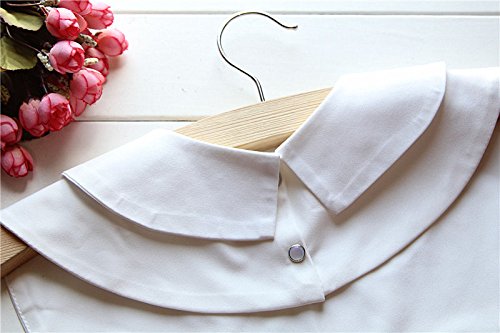 Magik Choker Necklace Unisex Women Peter Pan Detachable Lapel Shirt Fake False Collar (Peter Pan-White)