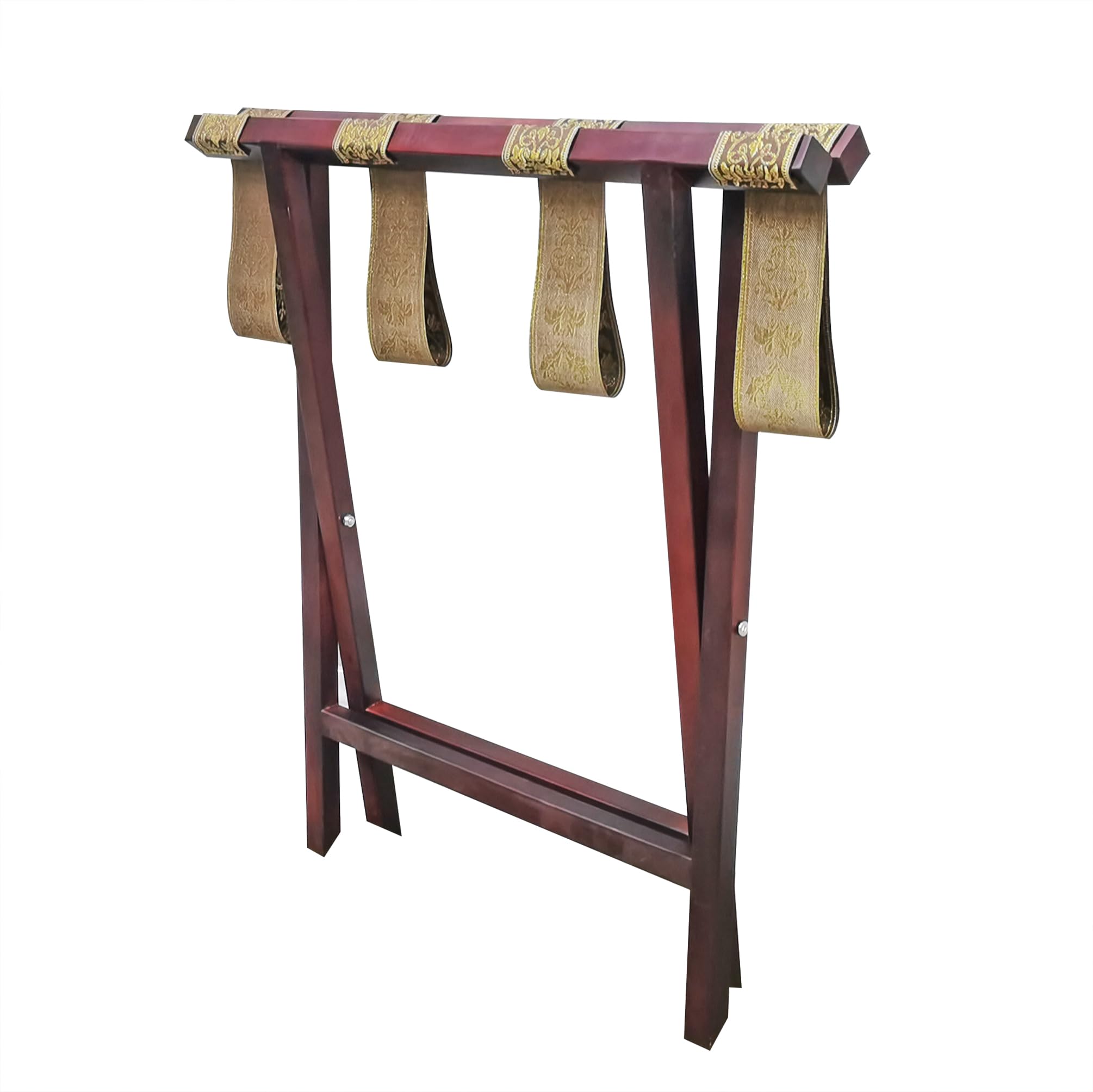 FixtureDisplays® 23.7 X 17.3 X 20" Luggage Rack with Straight-Leg Design and Durable Tapestry Webbing 104368-NF