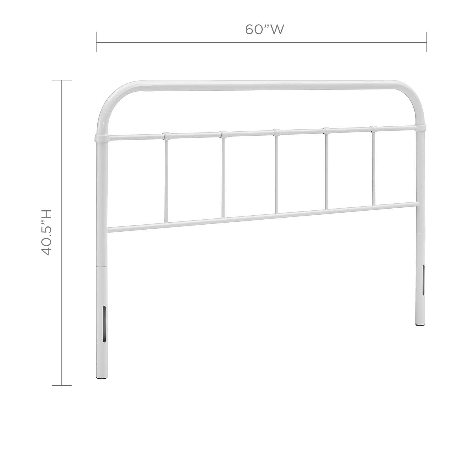 Modway Serena Rustic Farmhouse Style Steel Metal White Headboard Size, Queen