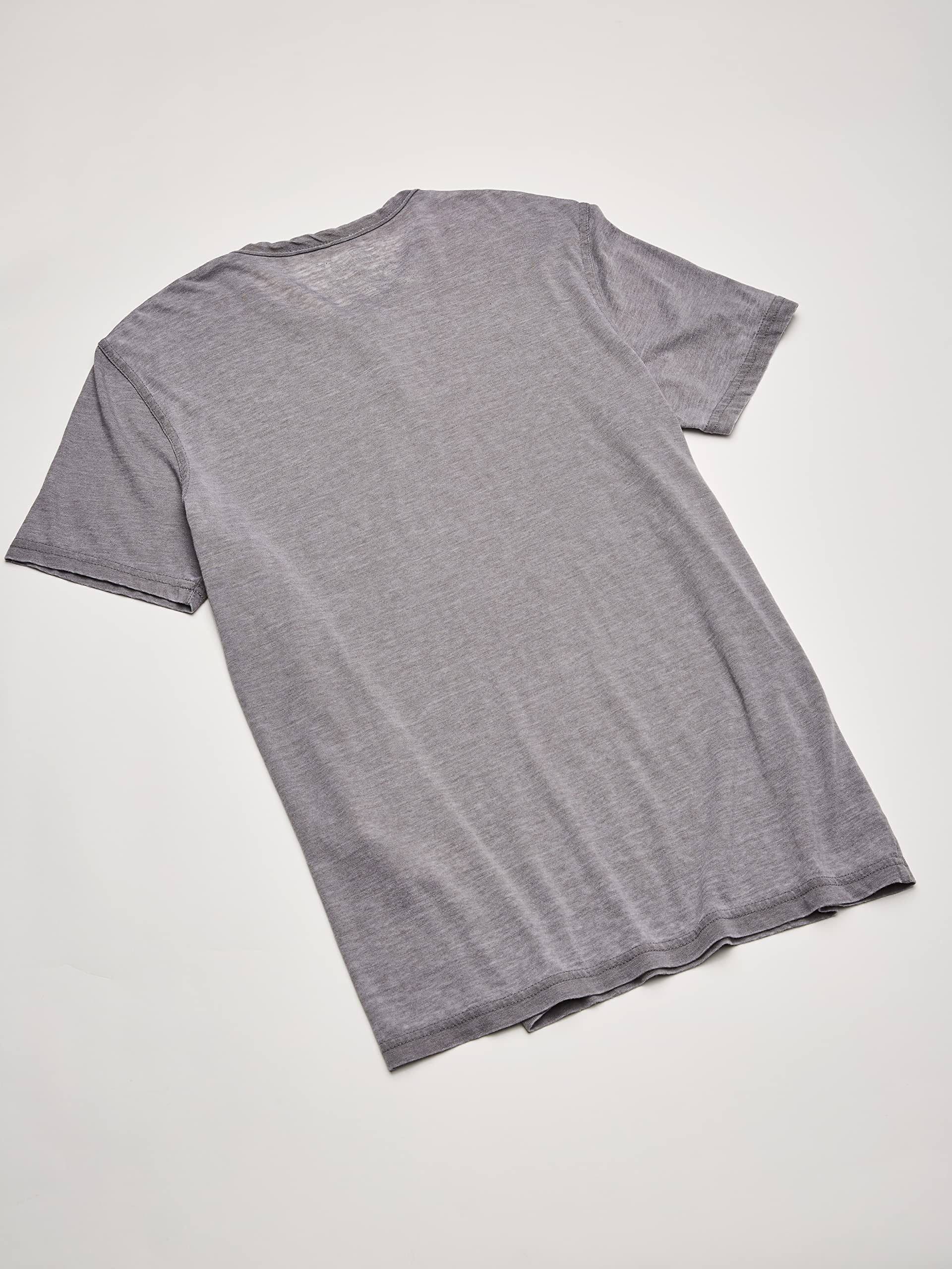 Lucky Brand Men's Venice Burnout Notch Neck Tee Shirt, Frost Grey, X-Large