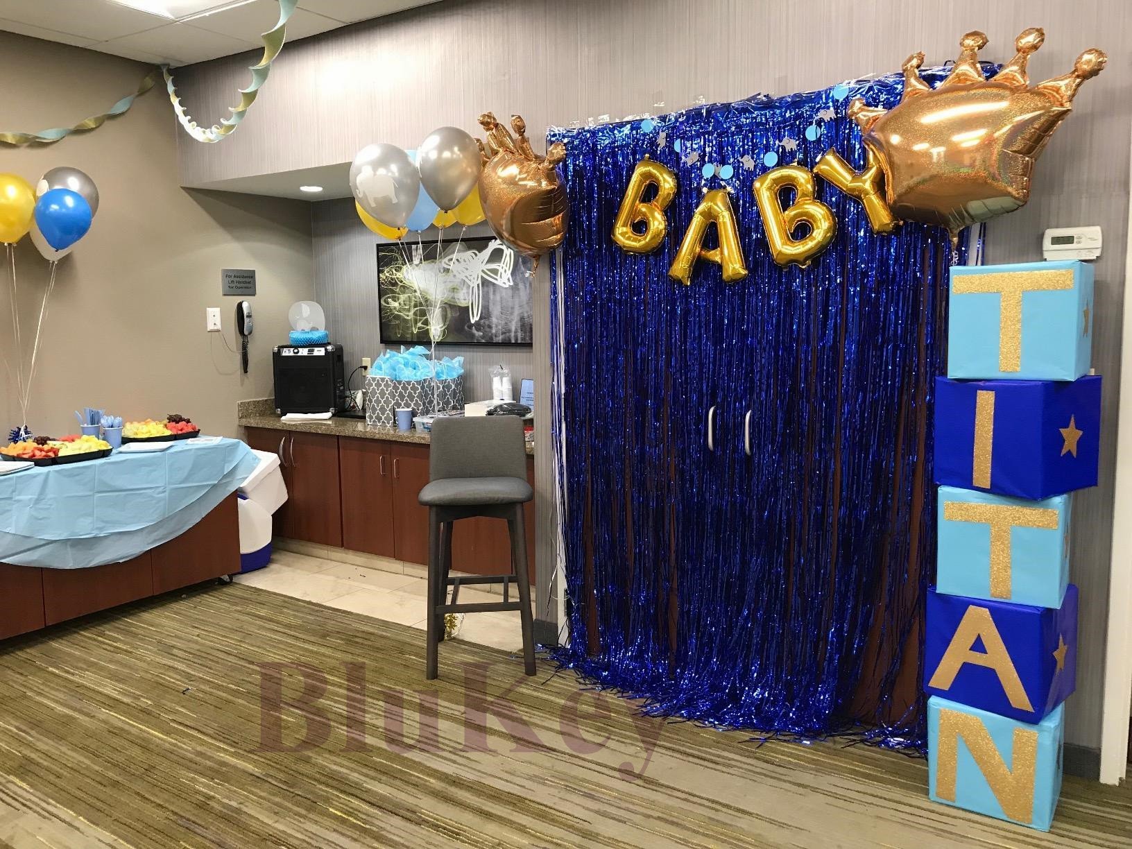 Blukey 2 Pack 3ft x 8ft Foil Fringe Backdrop Metallic Tinsel Door Window Curtain Party Photo Booth Props for Birthday Bachelorette Wedding Graduation Party Decorations (Royal Blue)