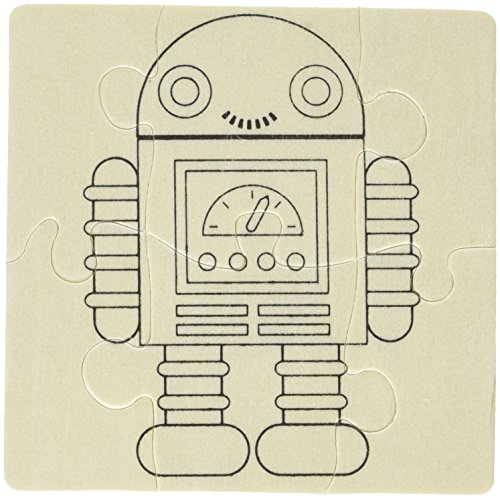 Darice Mix and Match Wood Kit Robot Puzzles