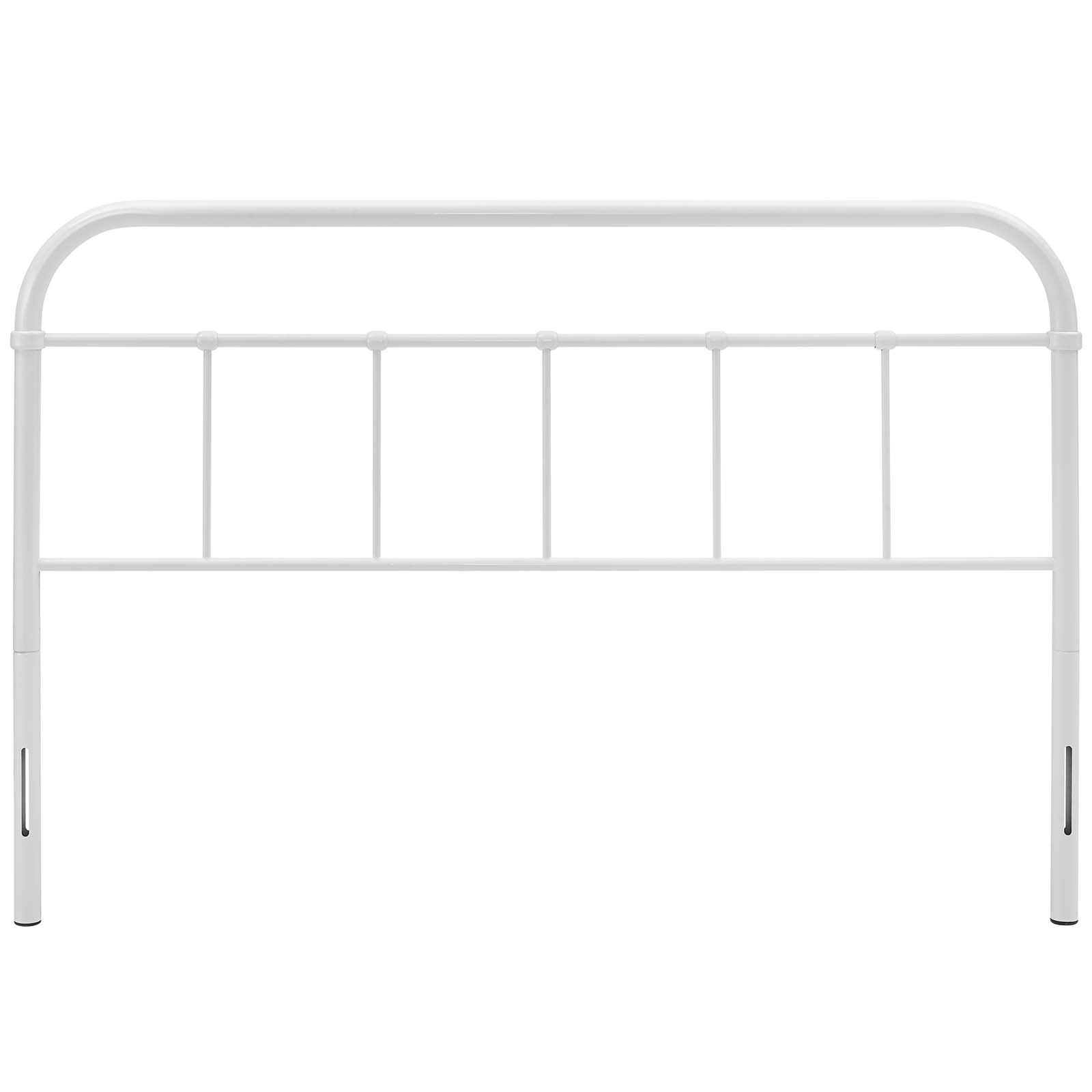 Modway Serena Rustic Farmhouse Style Steel Metal White Headboard Size, Queen