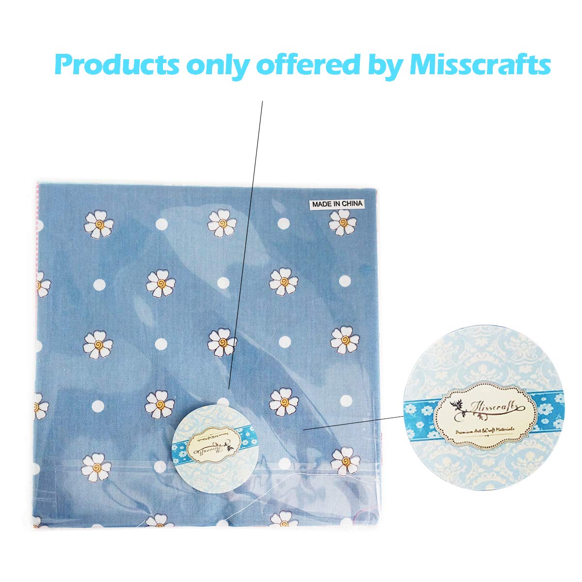 Quilting Fabric, Misscrafts 200pcs 6" x 6" (15x15cm) Cotton Craft Fabric Bundle Squares Patchwork Pre-Cut Quilt Squares for DIY Sewing Scrapbooking Quilting Dot Pattern