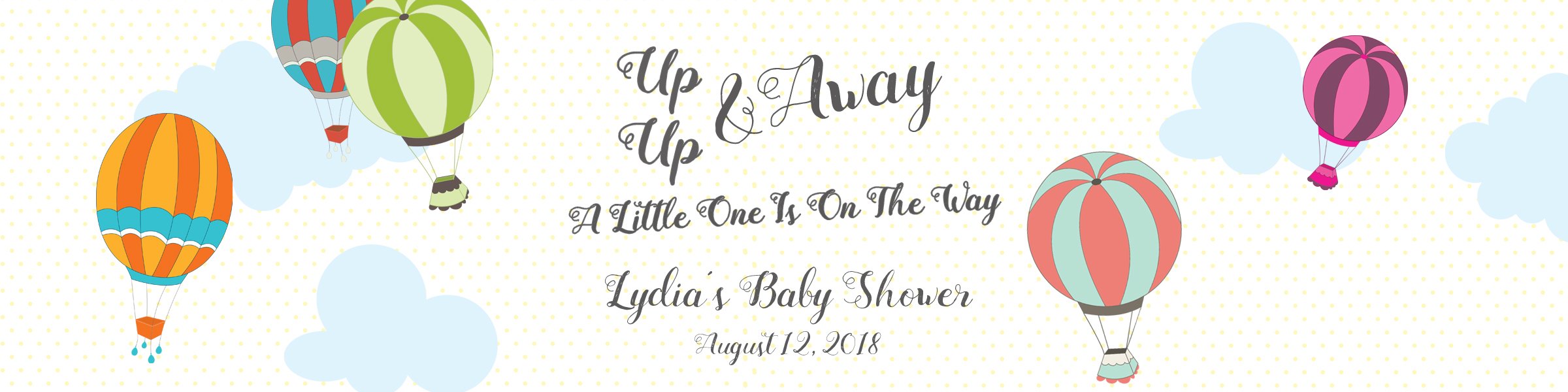 Up Up and Away Hot Air Balloon Water Bottle Labels Baby Shower